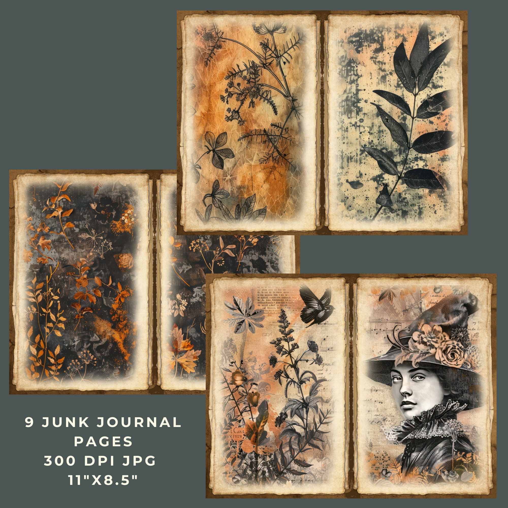 Herbal Witch Junk Journal, Book of Shadows, Digital Witch Ephemera ...