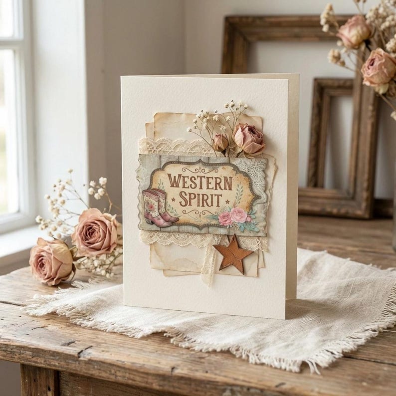 Shabby Chic Cowgirl Words and Phrases, Western Junk Journal Words ...