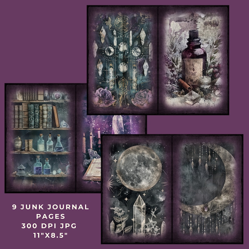 Witch Junk Journal Page, Crystal Junk Journal, Junk Journal Kit ...