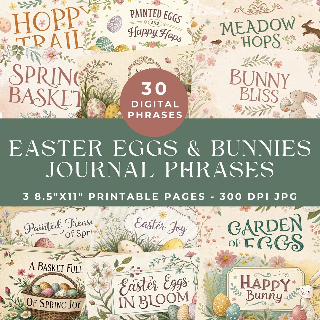 Easter Words and Phrases, Easter Junk Journal Words, Easter Digital ...