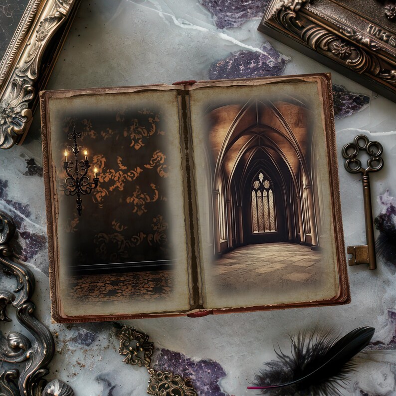 Gothic Junk Journal Page, Gothic Background, Gothic Backdrop, Printable ...