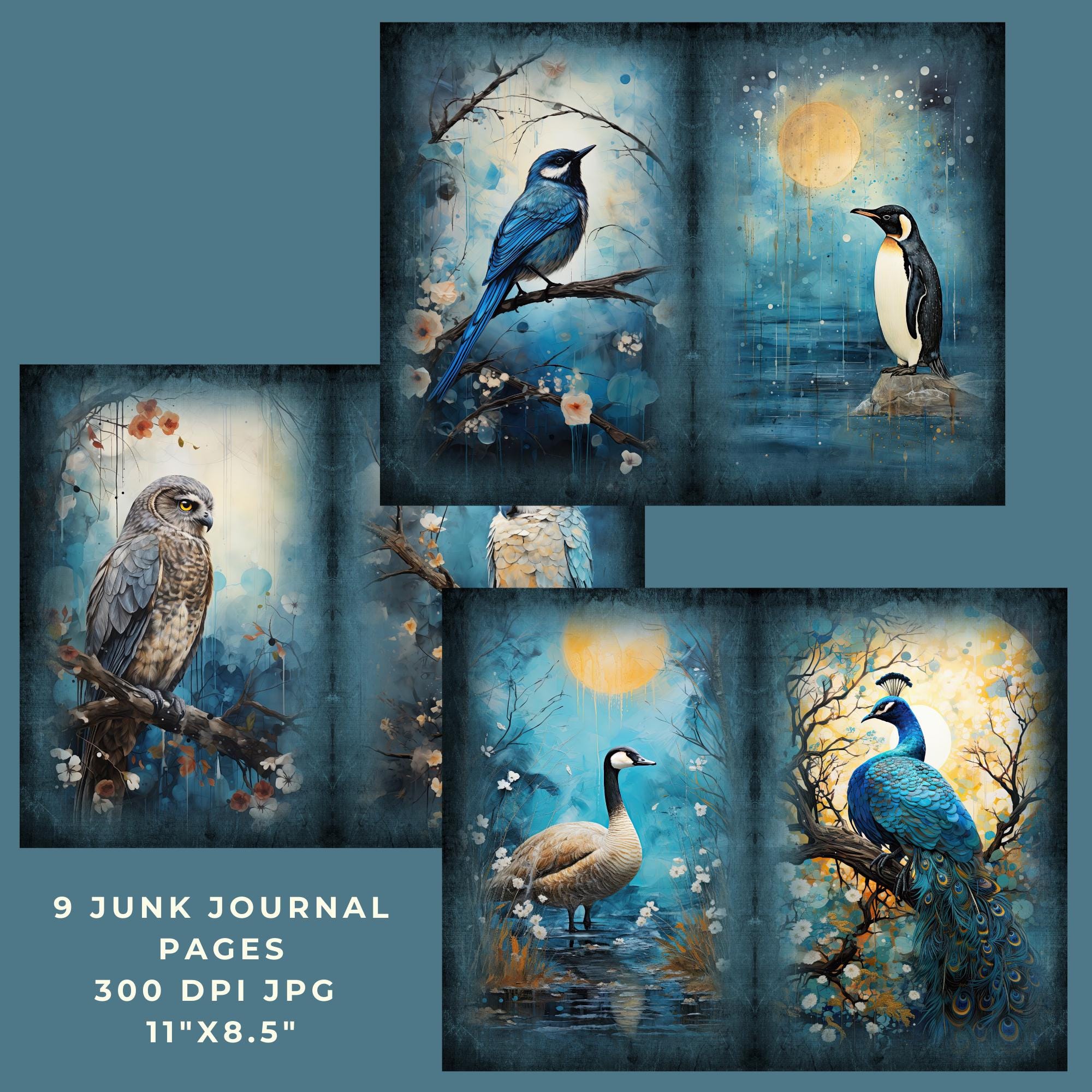 Bird Junk Journal Pages, Avian Digital Paper, Journal Printable, Junk ...