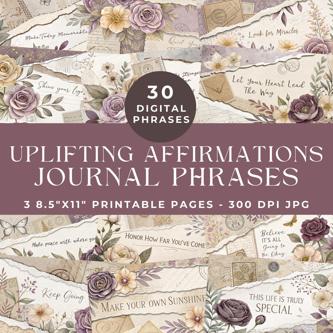 Junk Journal Affirmation, Positive Junk Journal Words, Inspiring Words ...