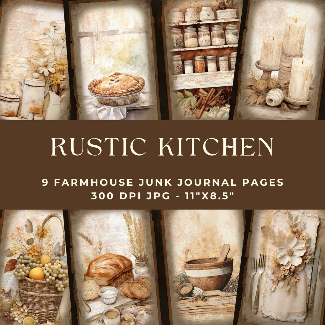 Rustic Vintage Junk Journal Printable, Farmhouse Kitchen, Vintage ...