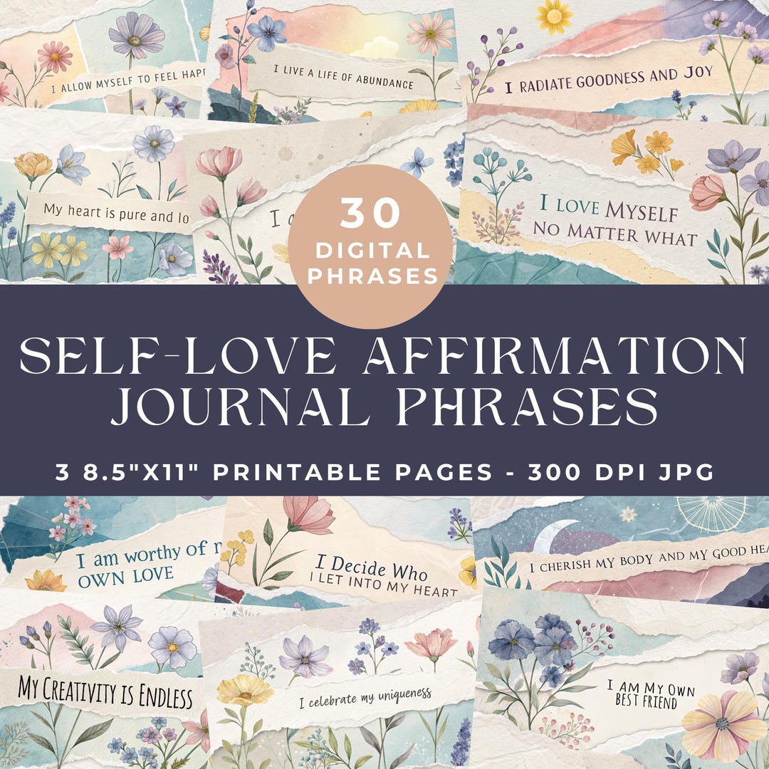 Positive Junk Journal Words, Inspiring Words and Phrases, Printable ...