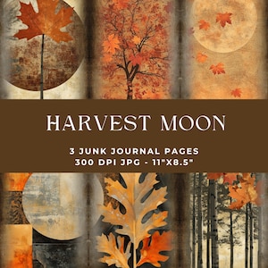 Harvest Moon Junk Journal, Junk Journal Page, Junk Journal Kit ...