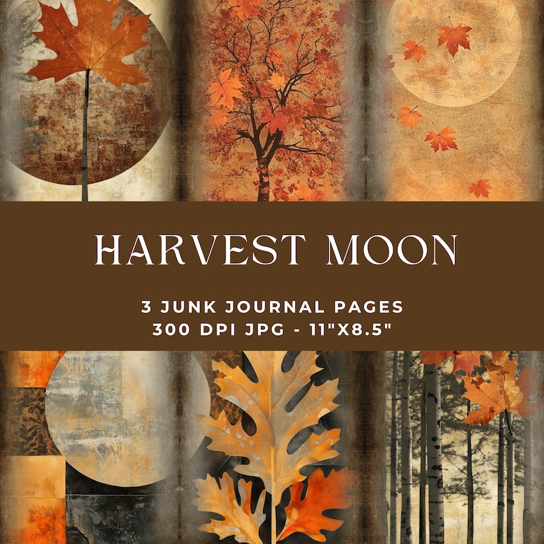 Harvest Moon Junk Journal, Junk Journal Page, Junk Journal Kit ...