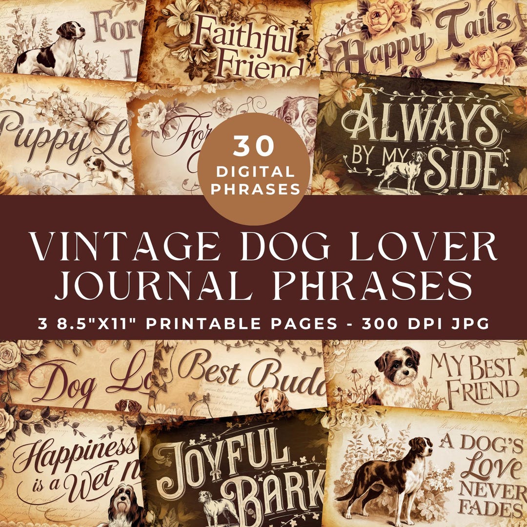 Dog Journaling Words, Dog Lover Words and Phrases, Junk Journal Words ...