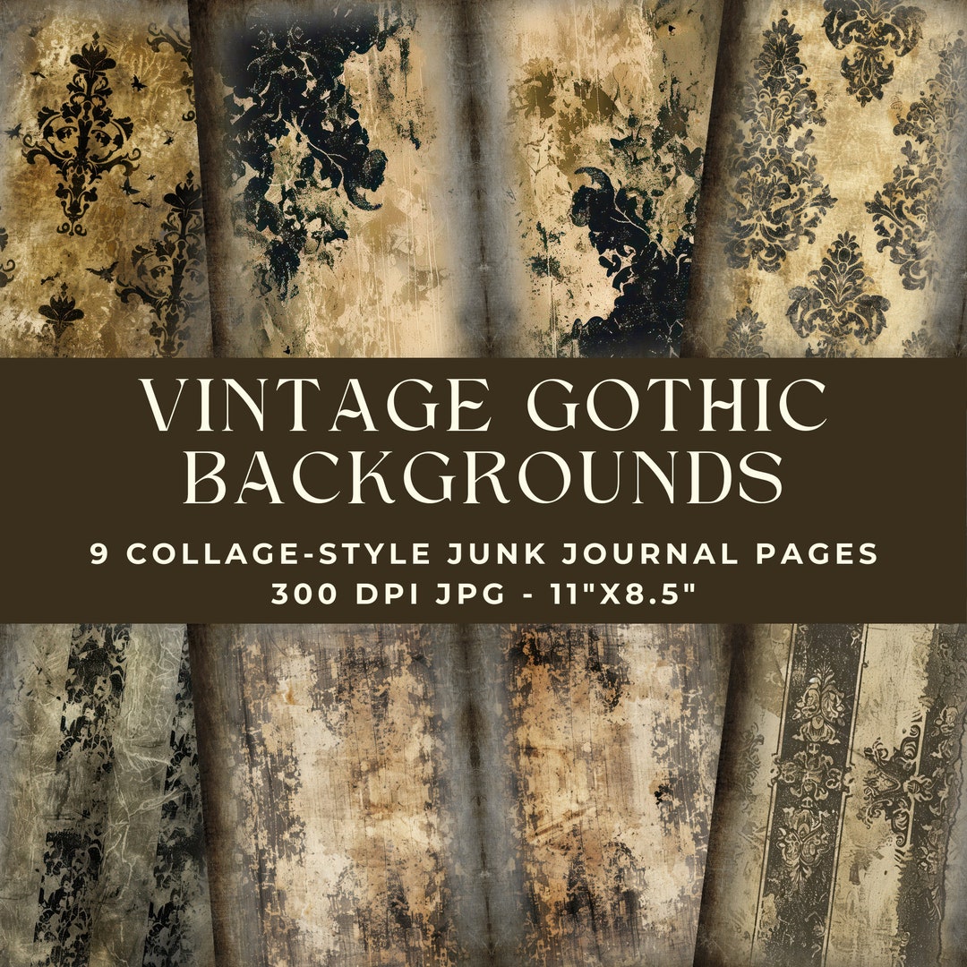 Gothic Background Junk Journal Page, Halloween Background, Gothic ...