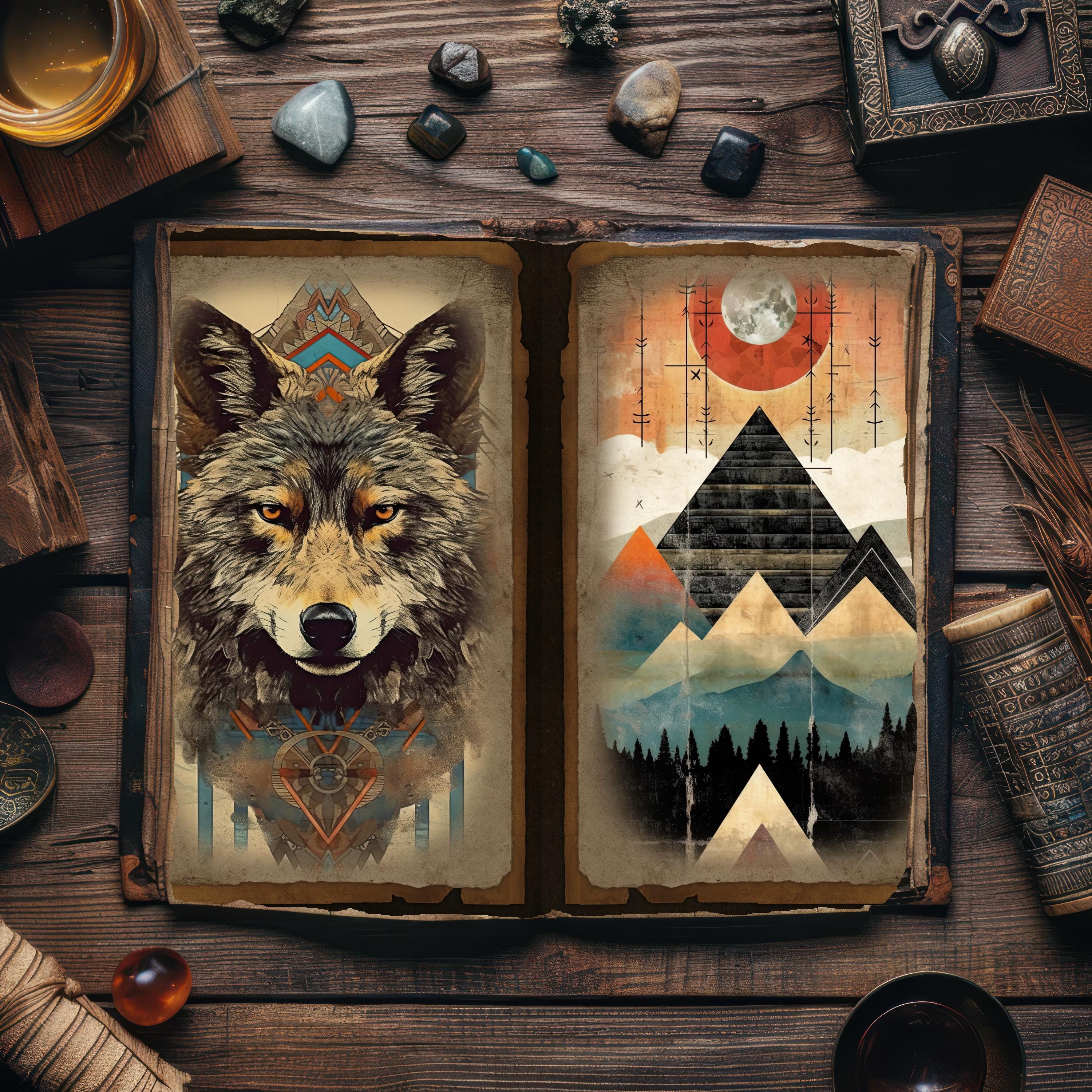 Sacred Shaman Junk Journal Page, Printable Journal, Digital Paper, Junk ...