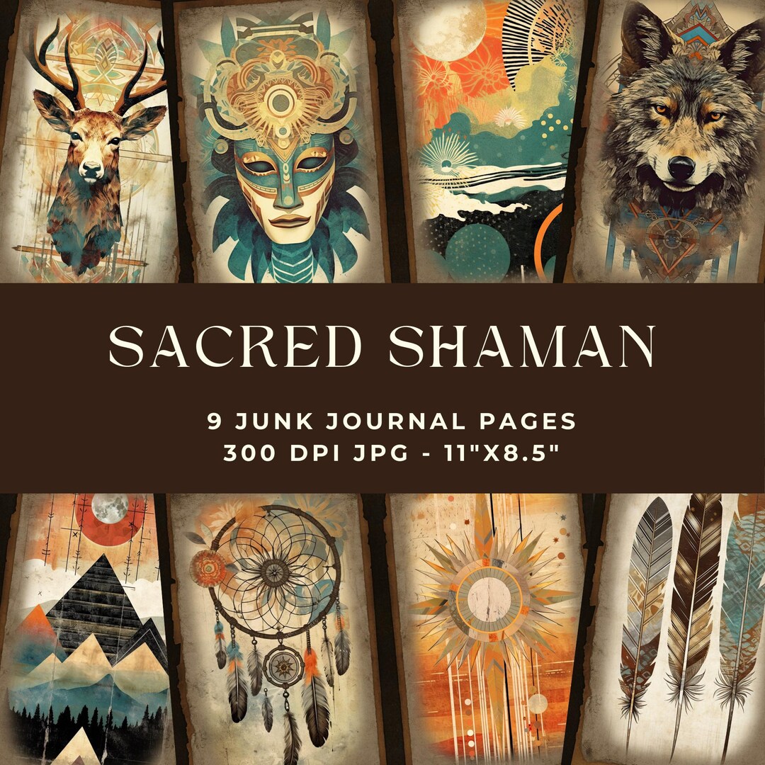 Sacred Shaman Junk Journal Page, Printable Journal, Digital Paper, Junk ...