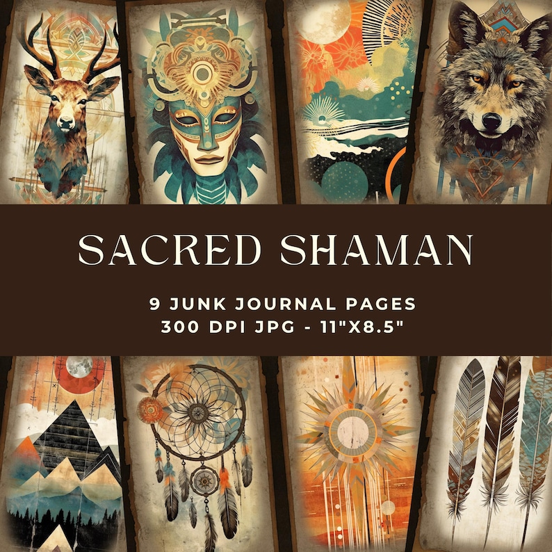 Sacred Shaman Junk Journal Page, Printable Journal, Digital Paper, Junk ...