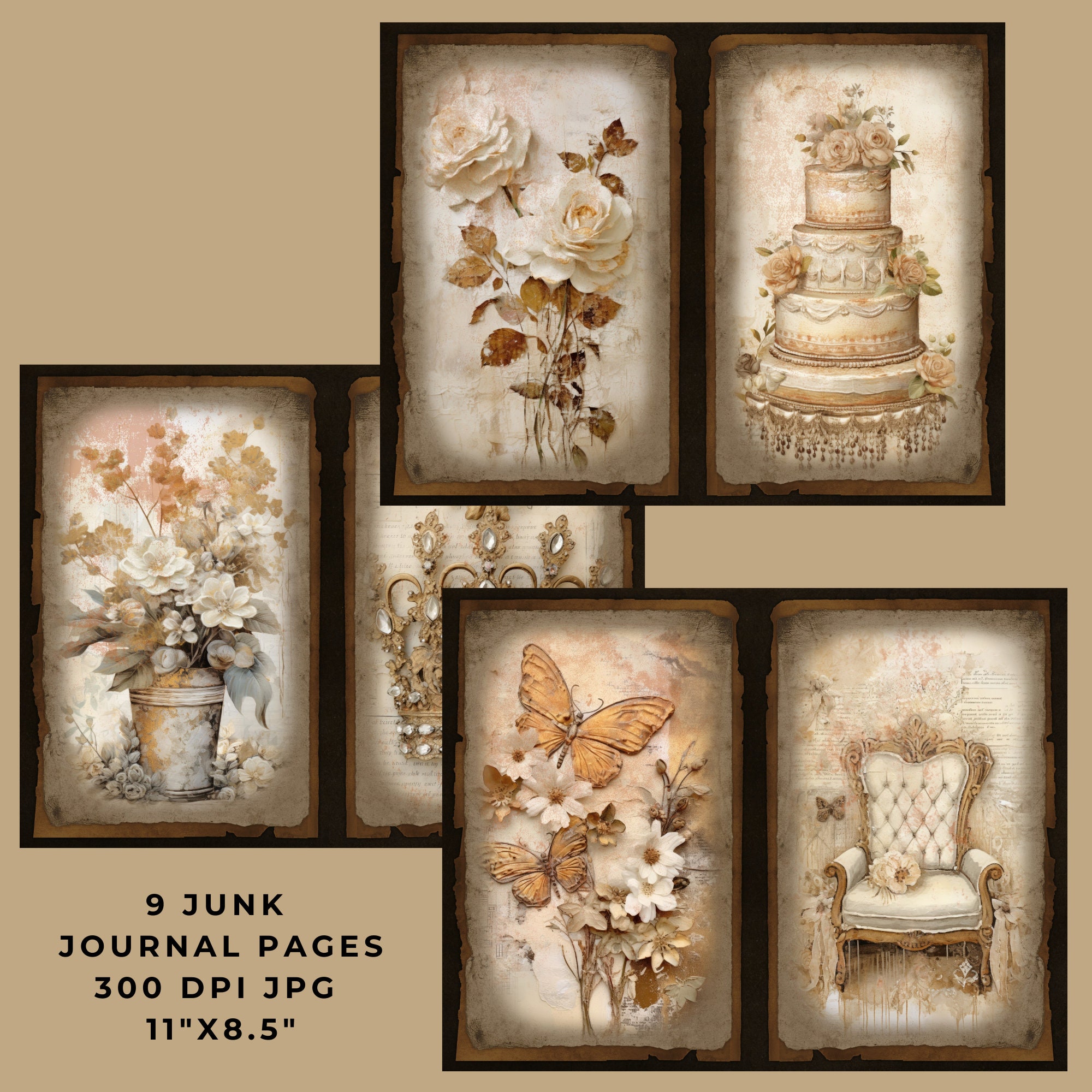 Rustic Vintage Junk Journal Printable, Digital Ephemera, Vintage Paper ...