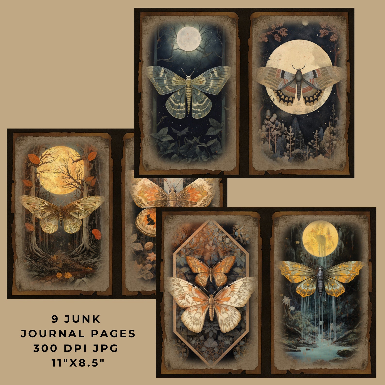 Mystic Moth Junk Journal, Junk Journal Page, Junk Journal Kit ...