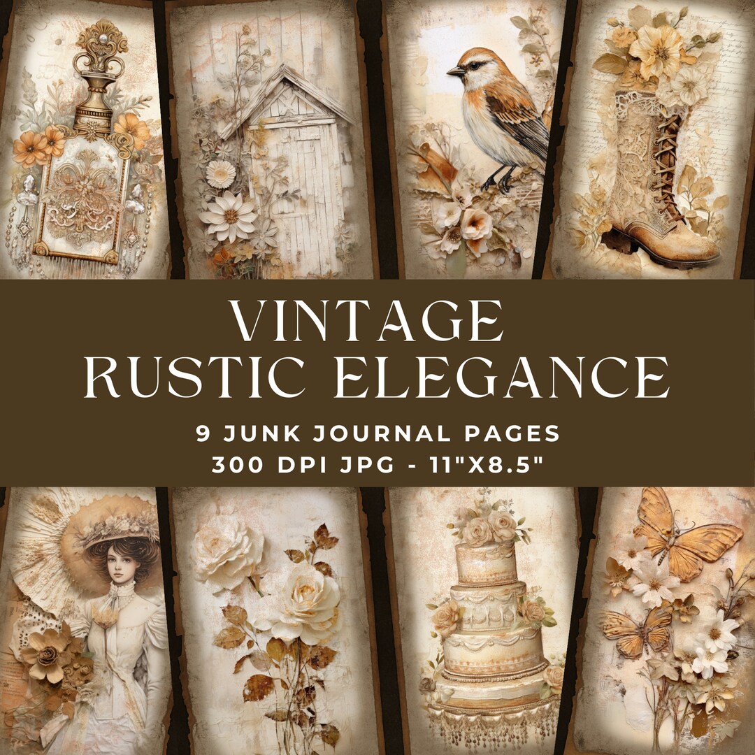 Rustic Vintage Junk Journal Printable, Digital Ephemera, Vintage Paper ...