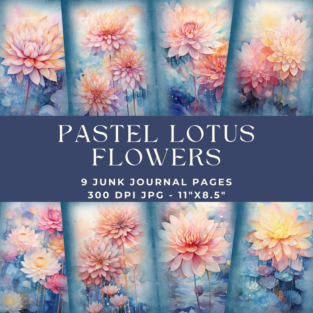 Lotus Junk Journal Page, Junk Journal Kit, Printable Journal, Digital ...