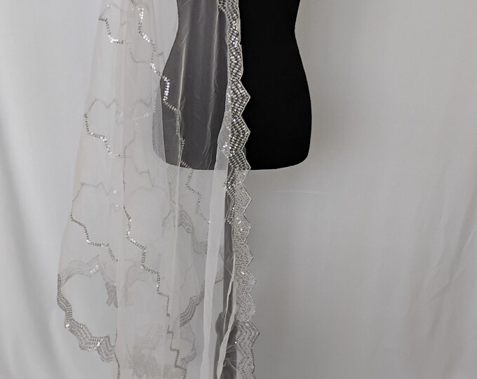 Net Silver Dupatta/chunni With Attractive Cut Work - Etsy