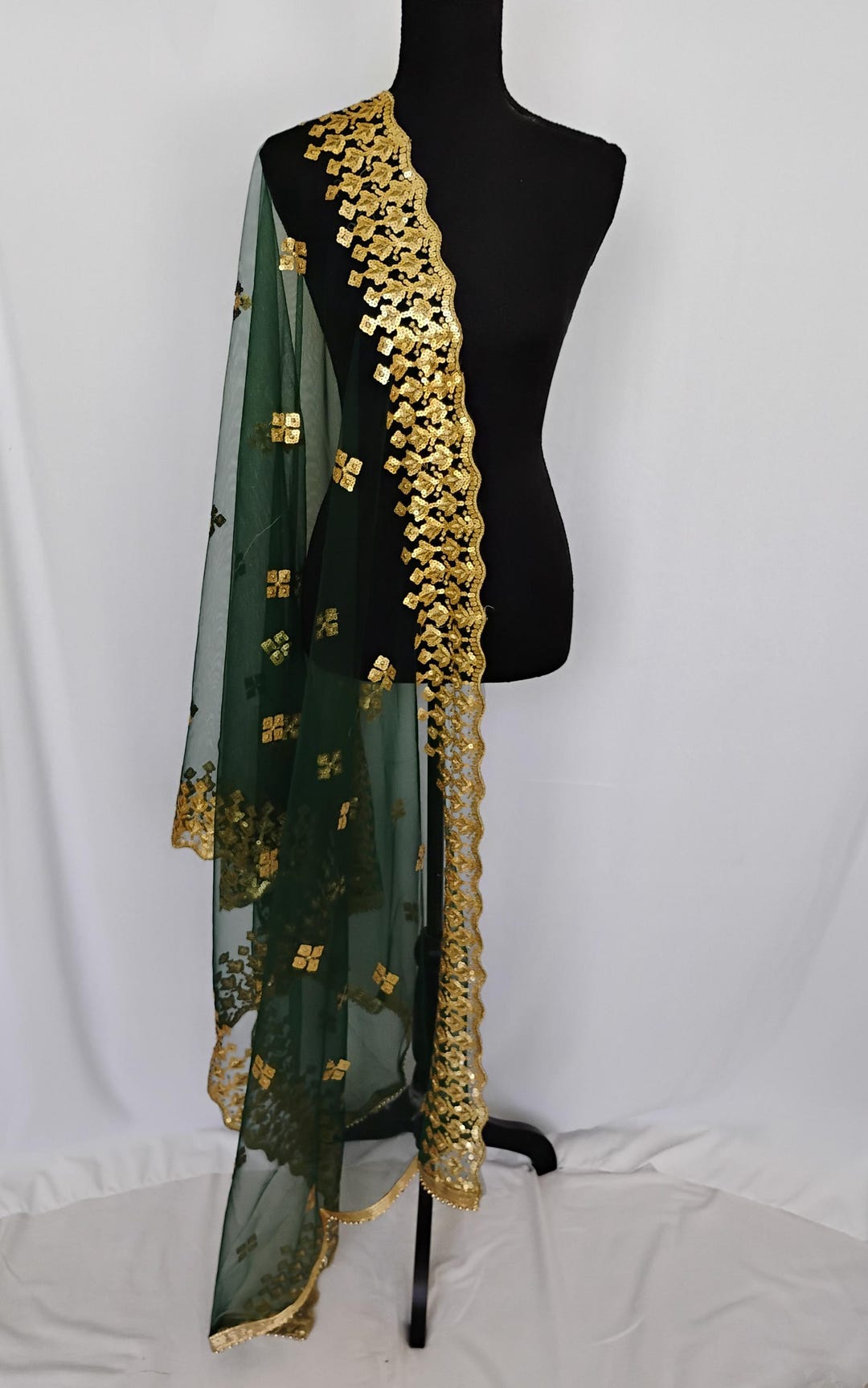 Net Green Cut Work Premium Dupatta/chunni, Length 2.4 Metres - Etsy
