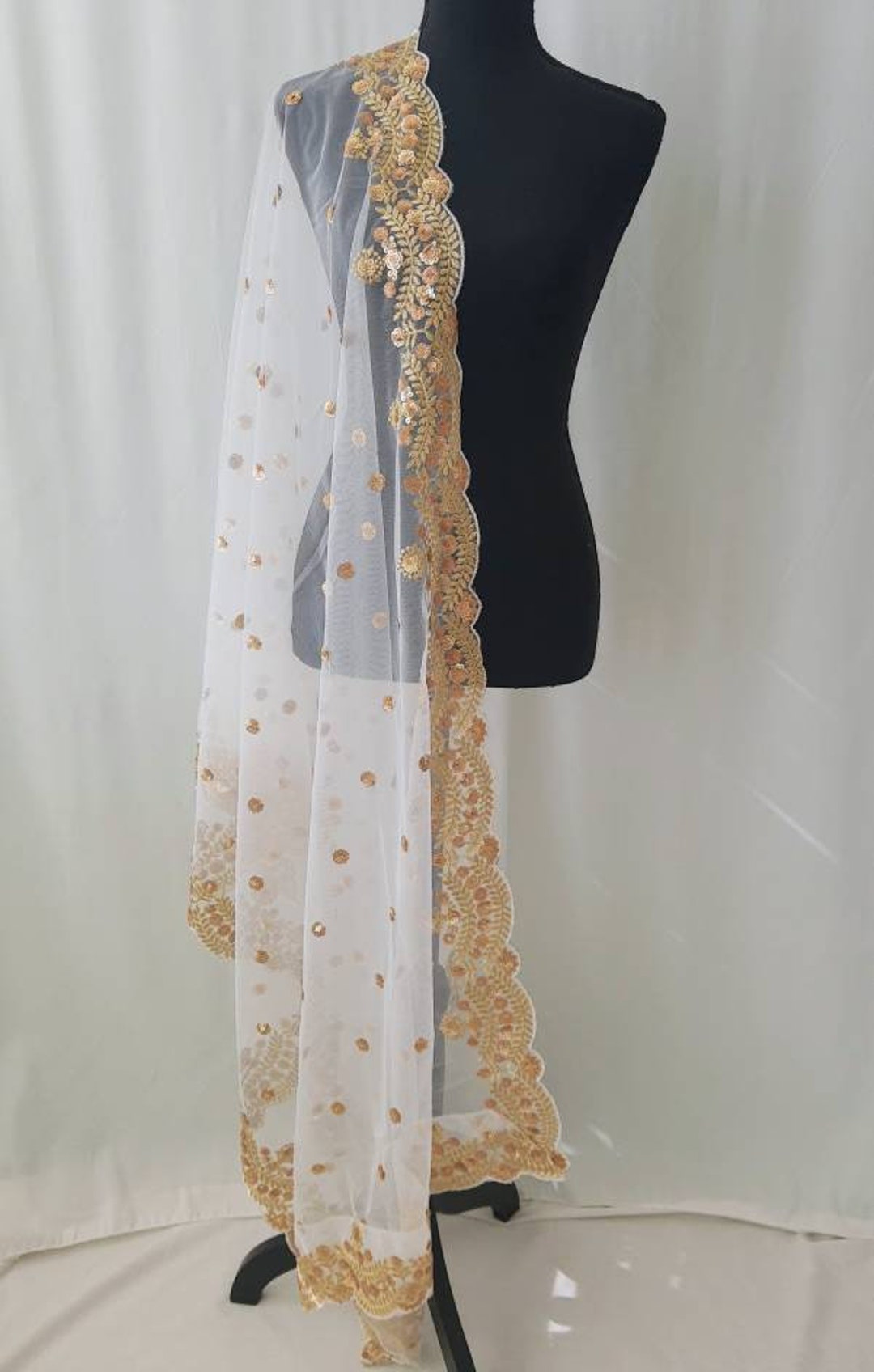 Net Cut Work Premium Dupatta/chunni, Length 2.4 Metres - Etsy