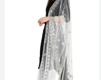 Silver Dupatta - Etsy