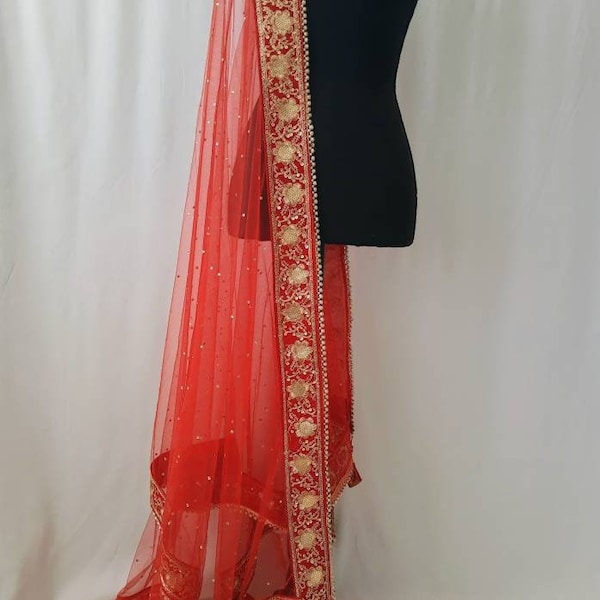 Bridal Red Dupatta - Etsy