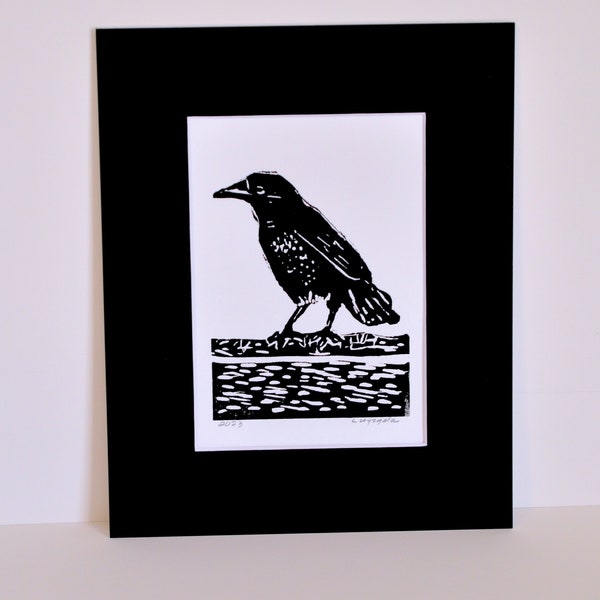 Crow Linocuts - Etsy