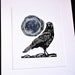 American Crow Print, Crow Moon Print, Original Print, Wall Art Decor ...
