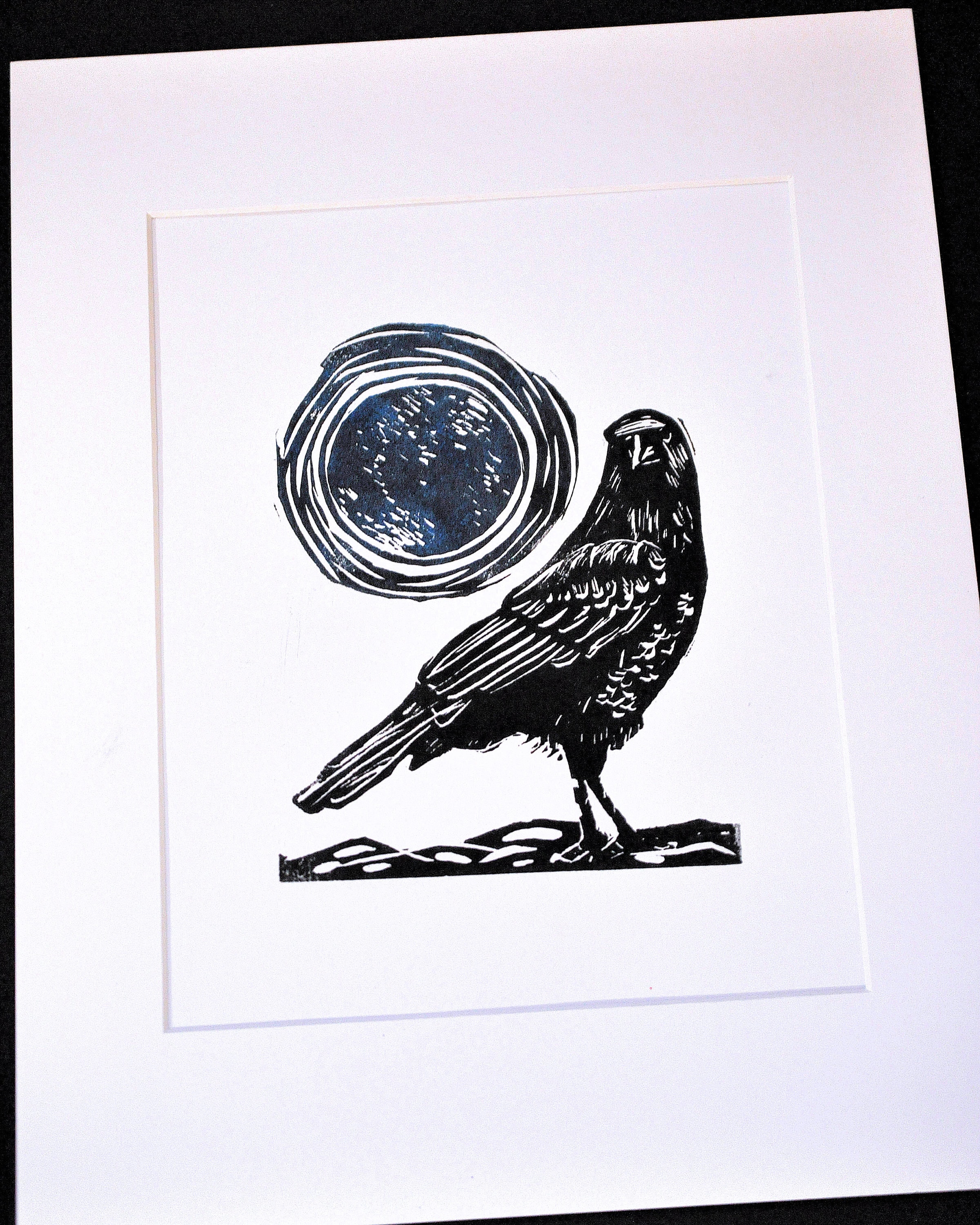 American Crow Print, Crow Moon Print, Original Print, Wall Art Decor ...