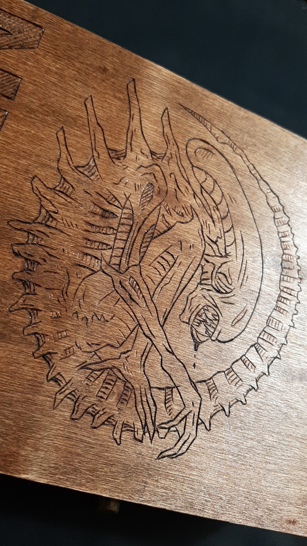 Medium Alien Box Handmade // Wood Box // Wood Burn // Aliens ...