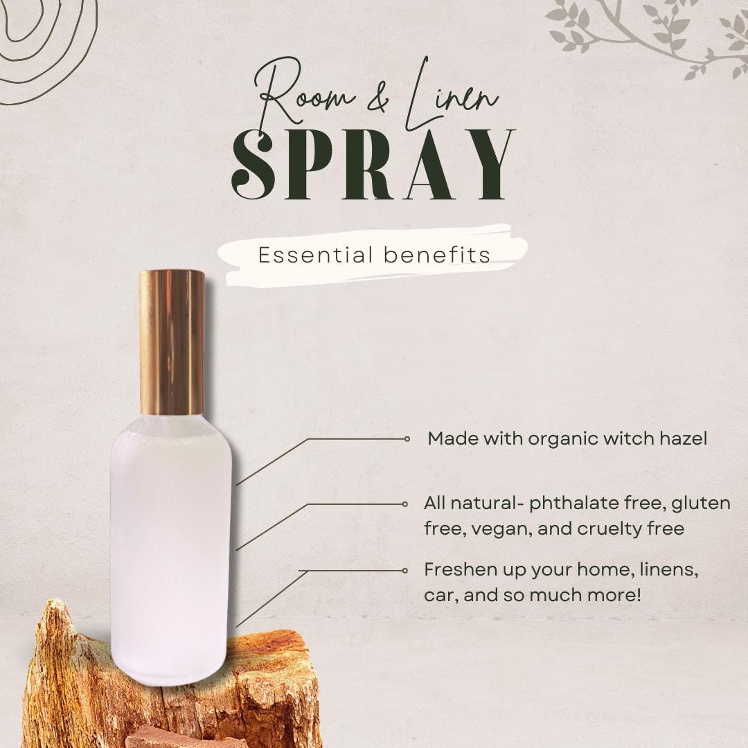 Room & Linen Spray, With Witch Hazel |car Spray, Home Fragrance, Room ...