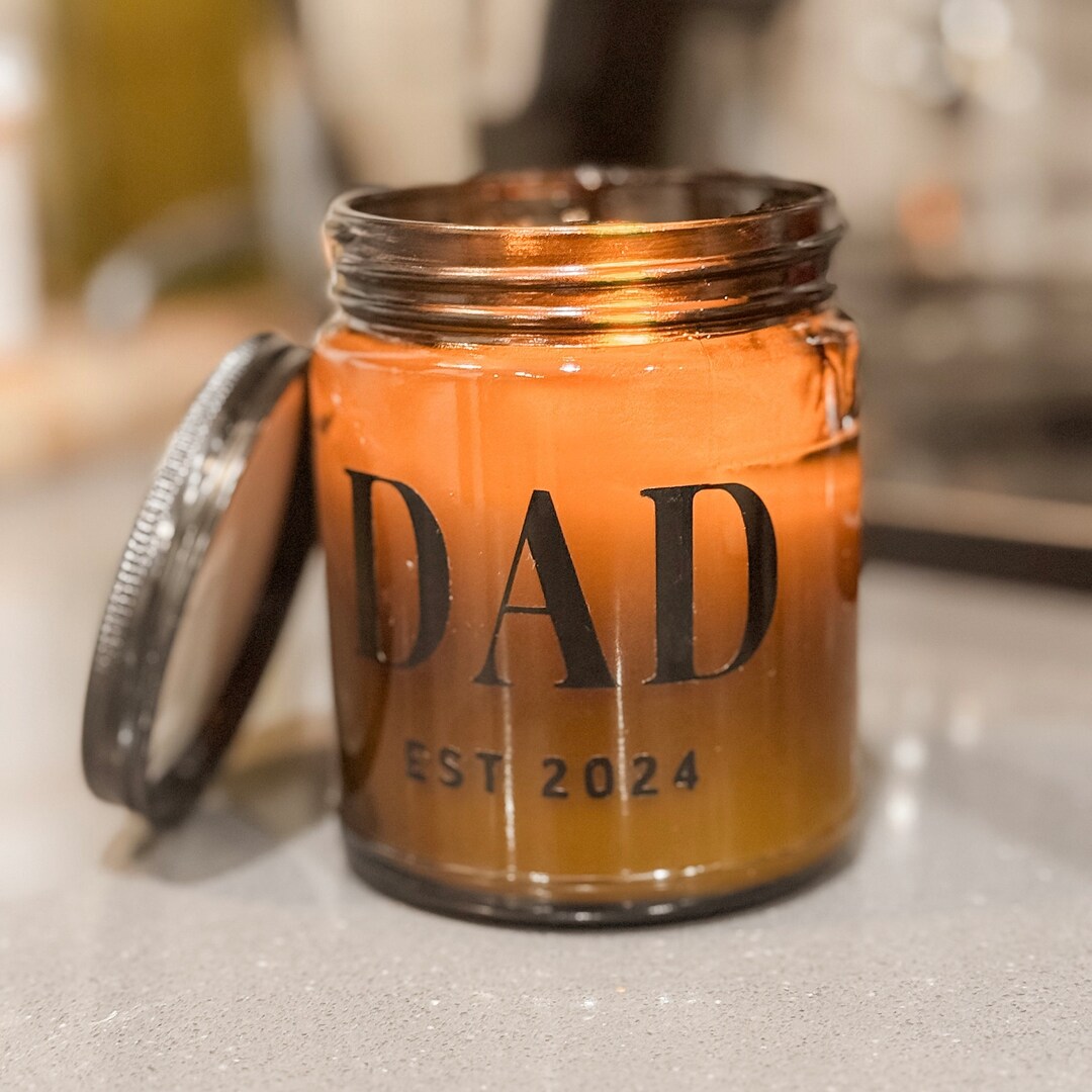 Dad Candle With Date | New Dad Gift | Dad Gift With Birth Year of Child ...