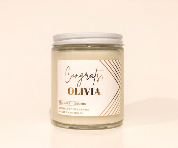 Personalized Congrats Candle Custom Candle Gift Handmde | Etsy