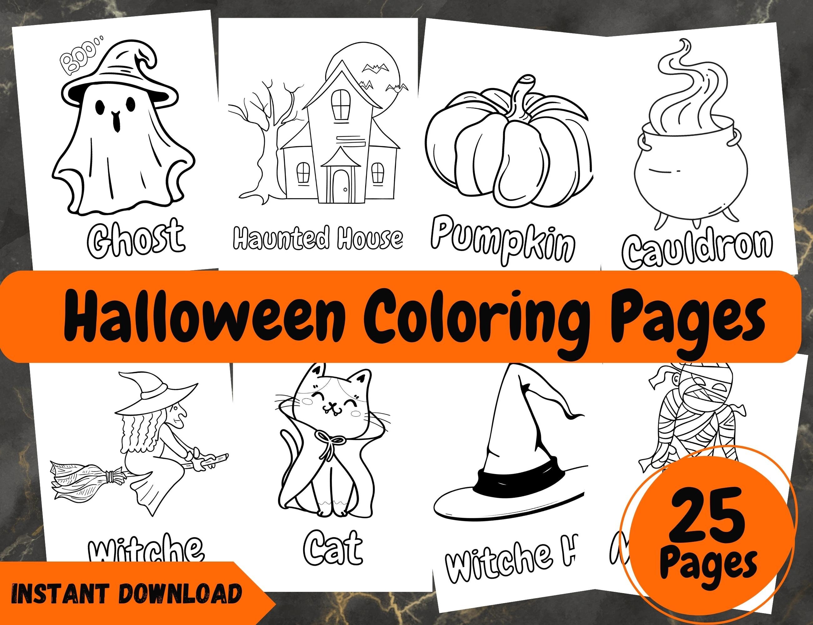 Halloween Coloring Pages Halloween Activity Printable - Etsy
