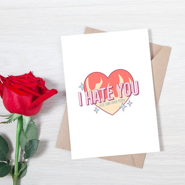 I Hate You Card - Etsy