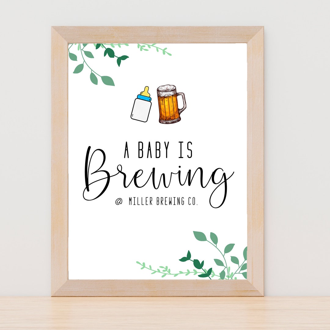Baby is Brewing Baby Shower Sign, Beer Themed Baby Shower Decor, Baby ...
