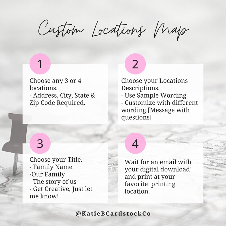 Custom Locations Map Love Story Locations Family Locations - Etsy