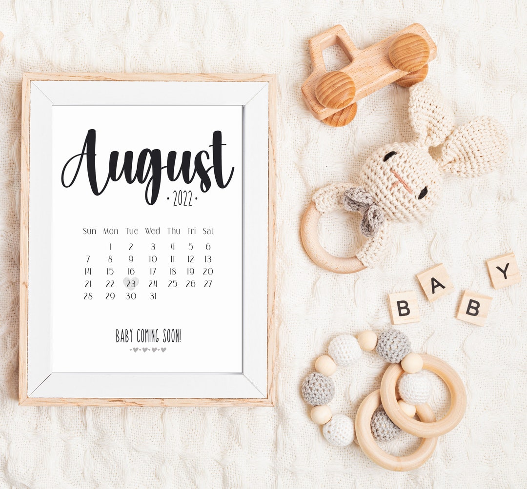 Pregnancy Announcement Calendar, Digital Download, Baby Announcement ...