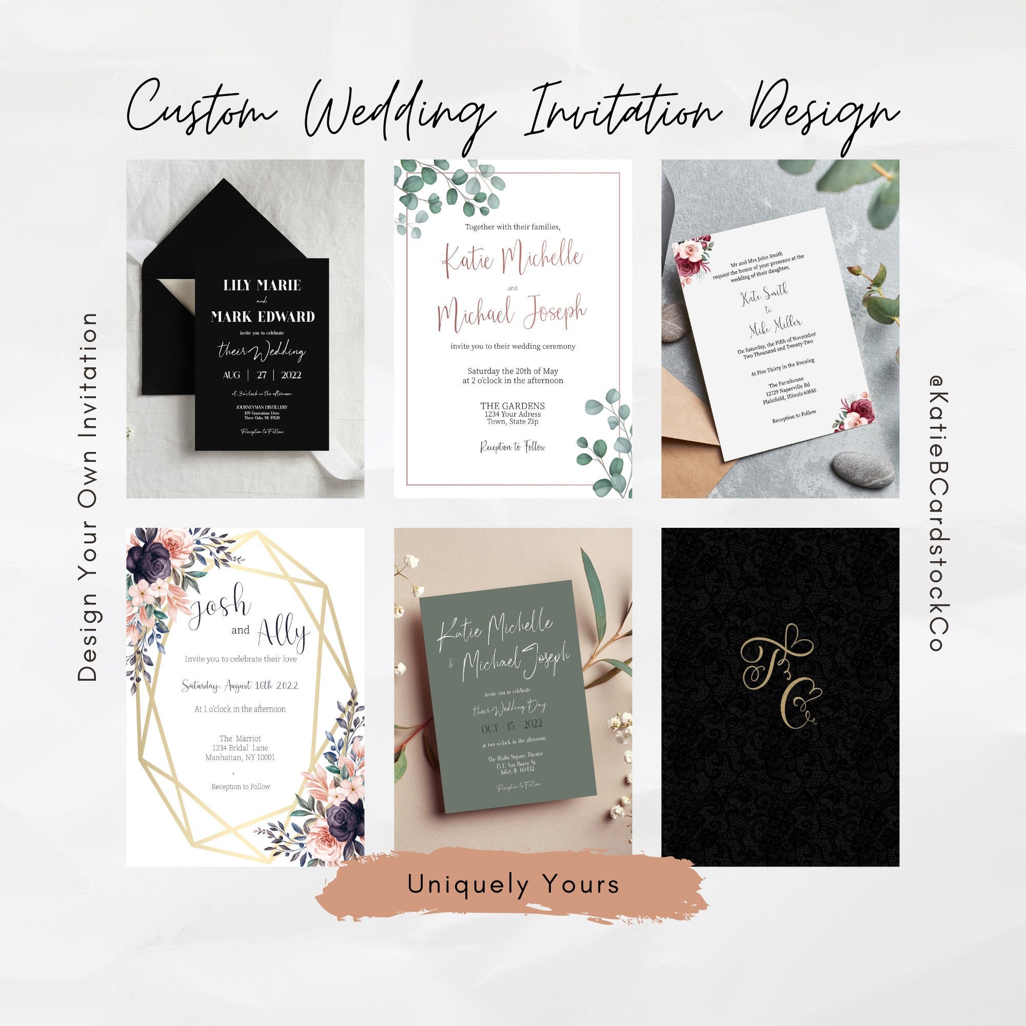 Custom Wedding Invitation Design Your Own Invitation Custom Invitation ...