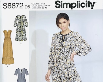 Simplicity Sewing Pattern S8872 Misses' Pullover Dress - Etsy