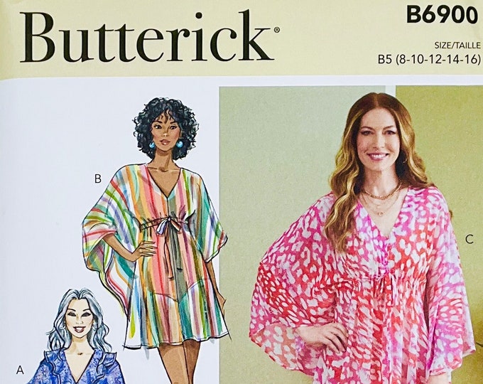Butterick 6900 Caftan Sewing Pattern for Women, Swimsuit Cover-up, Top ...