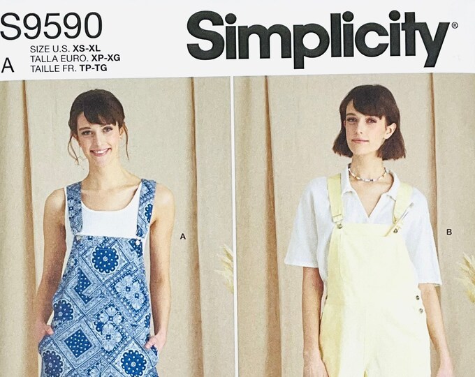 Simplicity 9590 Sewing Pattern - Misses' Overalls, Relaxed, Straight ...