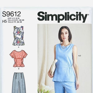 Simplicity 9612 Wide Leg Pants Sewing Pattern for Women, Lifestyle Work ...