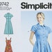 Simplicity 9742 Button Front Summer Dress Sewing Pattern With Collar or ...