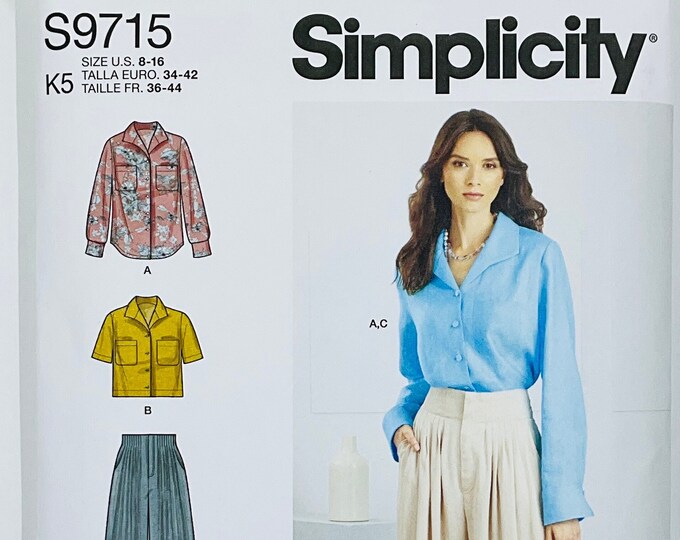 Simplicity 9715 High Waisted, Wide-leg Pants Sewing Pattern for Women ...