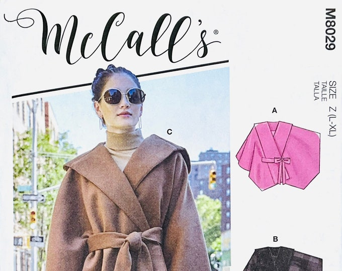 Mccall's 8029 Misses' Capes & Belt Size - Etsy
