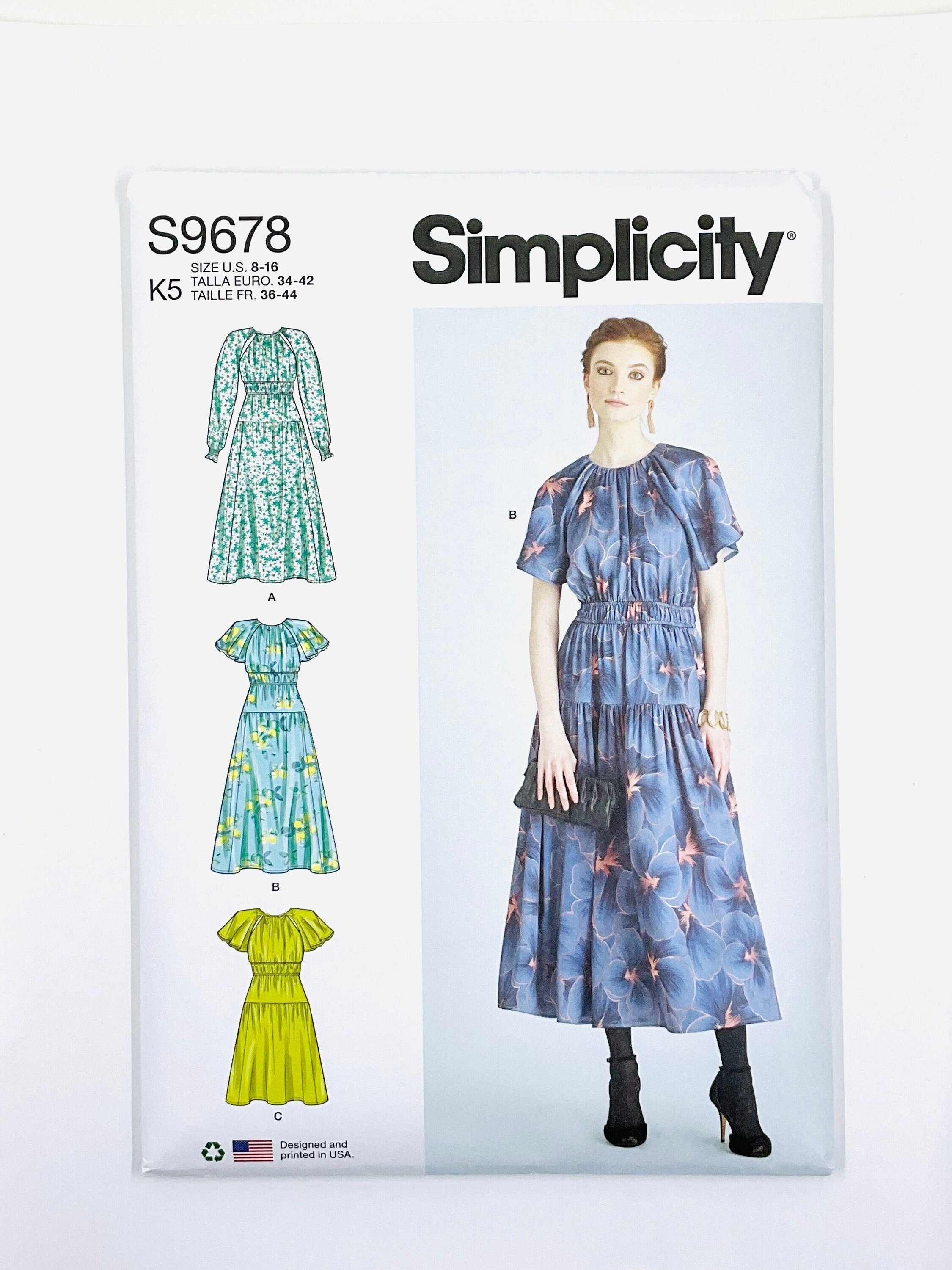 Simplicity 9678 Dress Sewing Pattern for Women, Gathers, Raglan ...