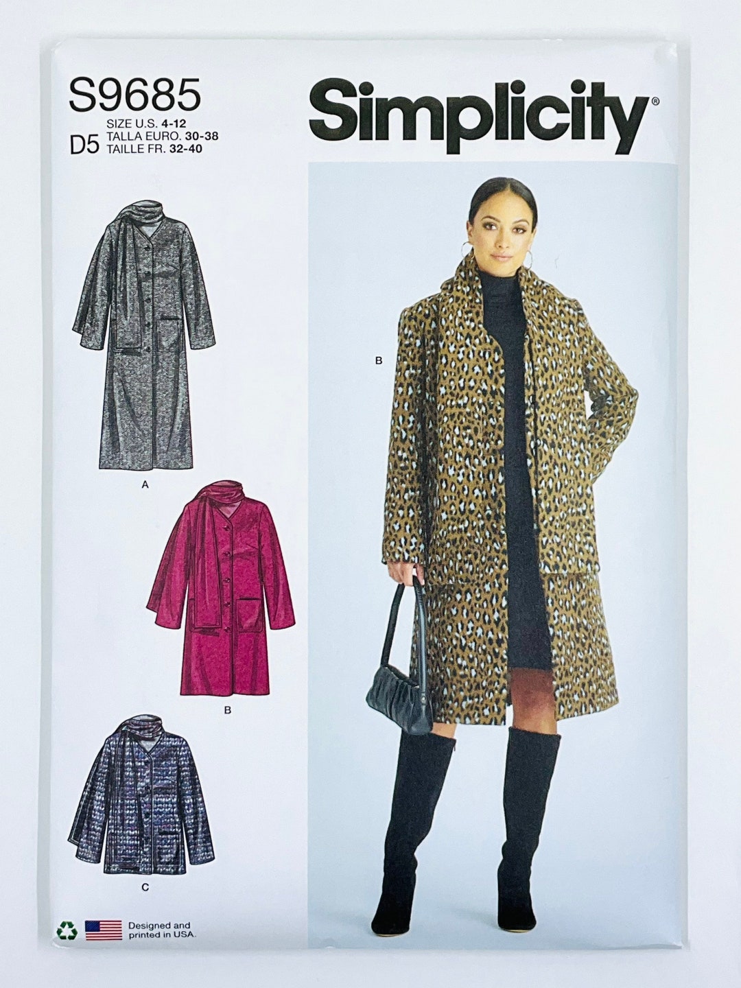 Simplicity 9685 Jacket Sewing Pattern for Women, Women's Coat Sewing ...