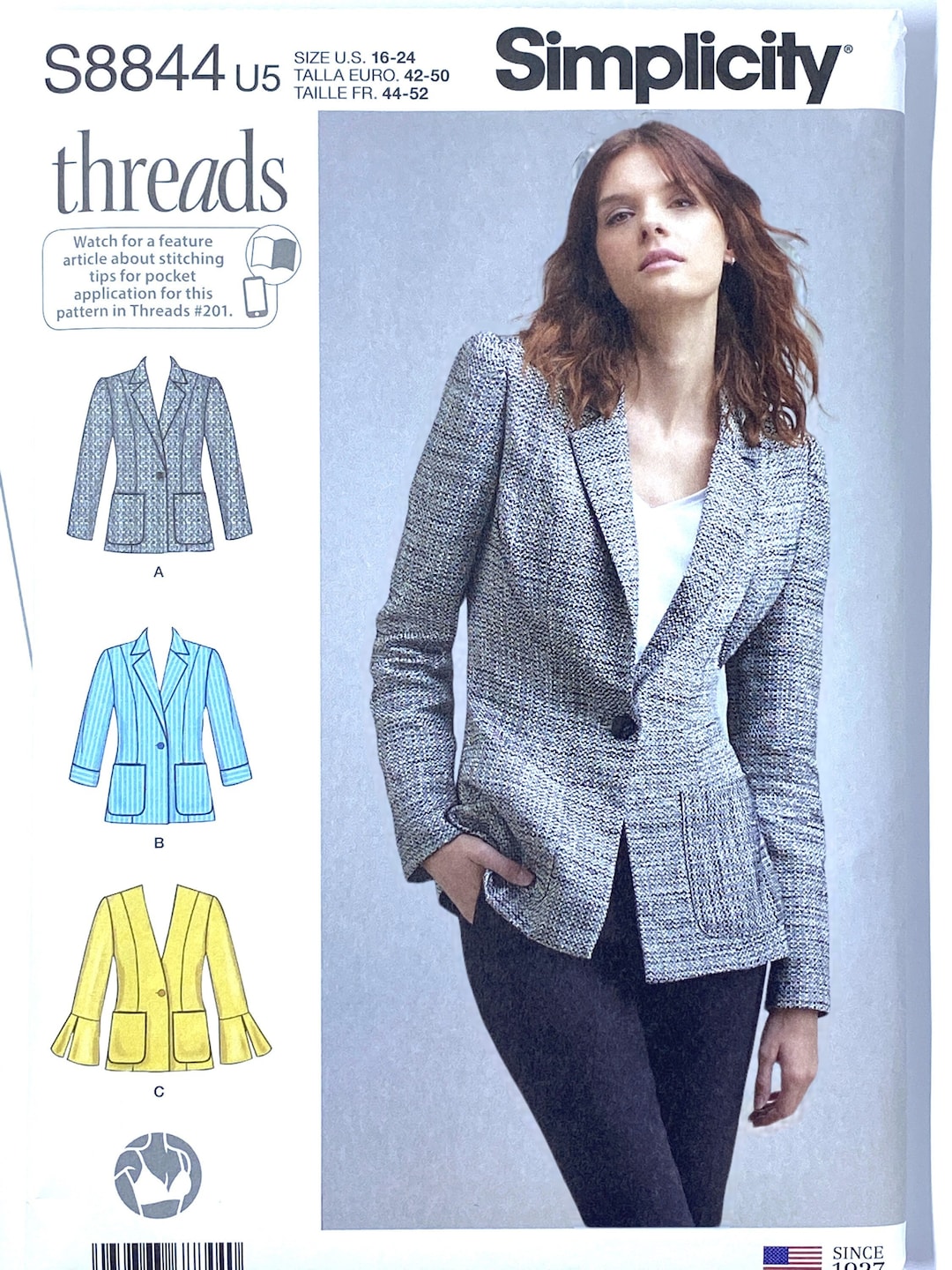 Simplicity 8844 Jacket Sewing Pattern for Women, Misses'/miss Petite ...