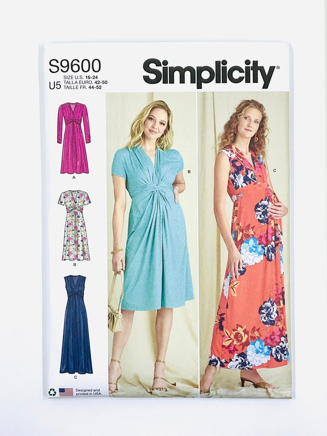 Simplicity 9600 Knit Dress Sewing Pattern for Women, Maternity Dress ...