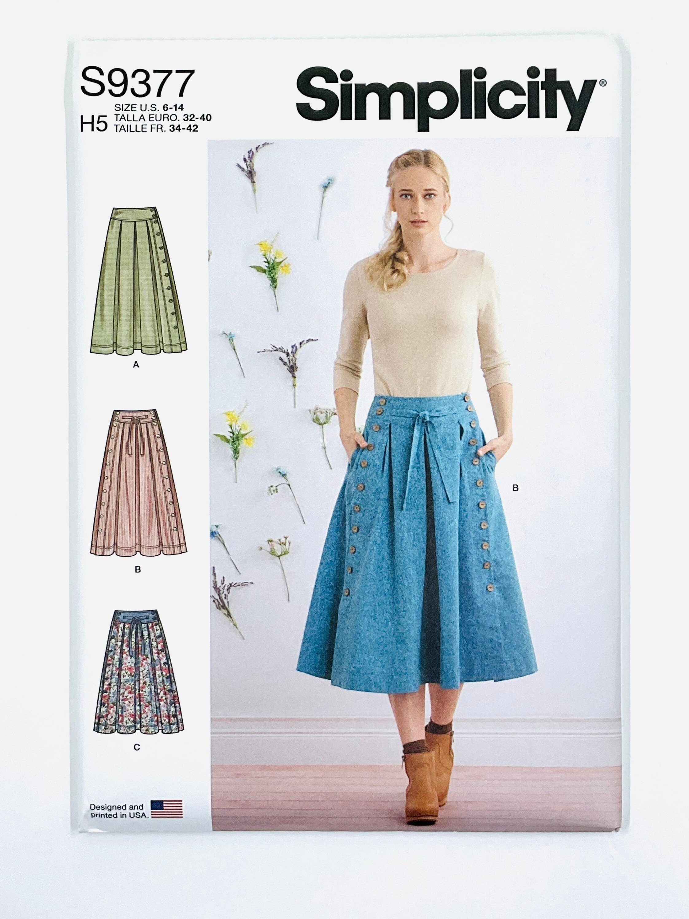 Simplicity 9377 Skirt Sewing Pattern for Women, Women's Flared Skirt ...
